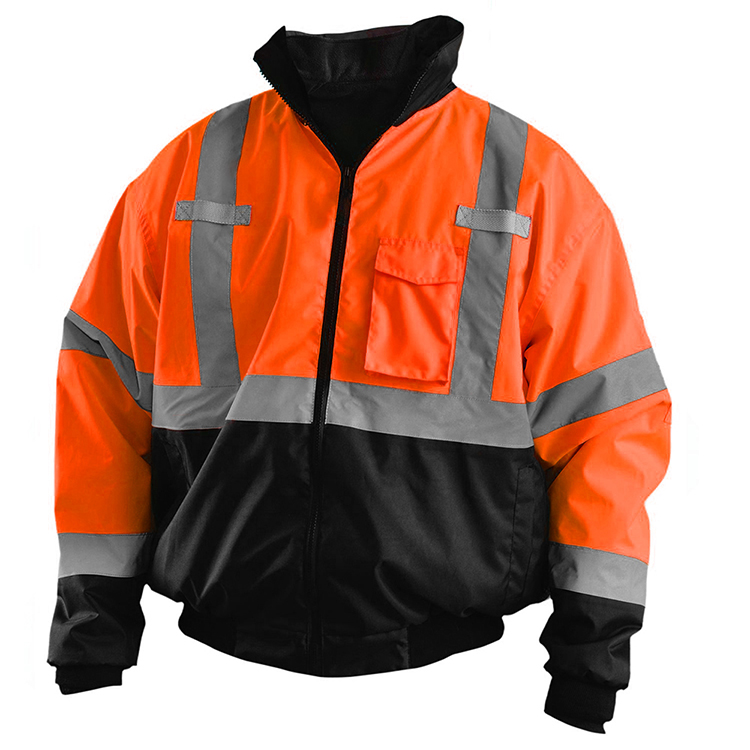 Reflective road safety jacket for construction